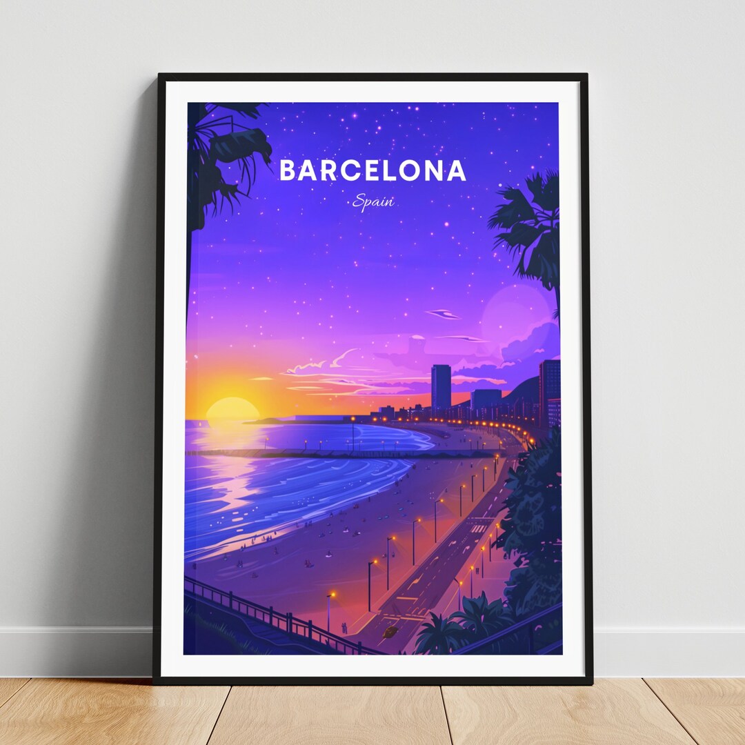 Barcelona Travel Print - Spain Wall Art, Barcelona Poster, Catalonia ...