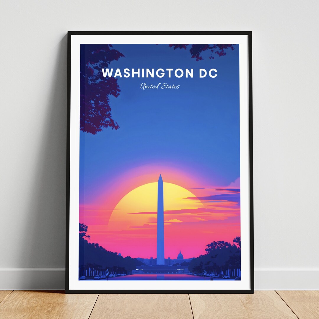 Washington DC Travel Print United States Wall Art, Washington DC Poster ...