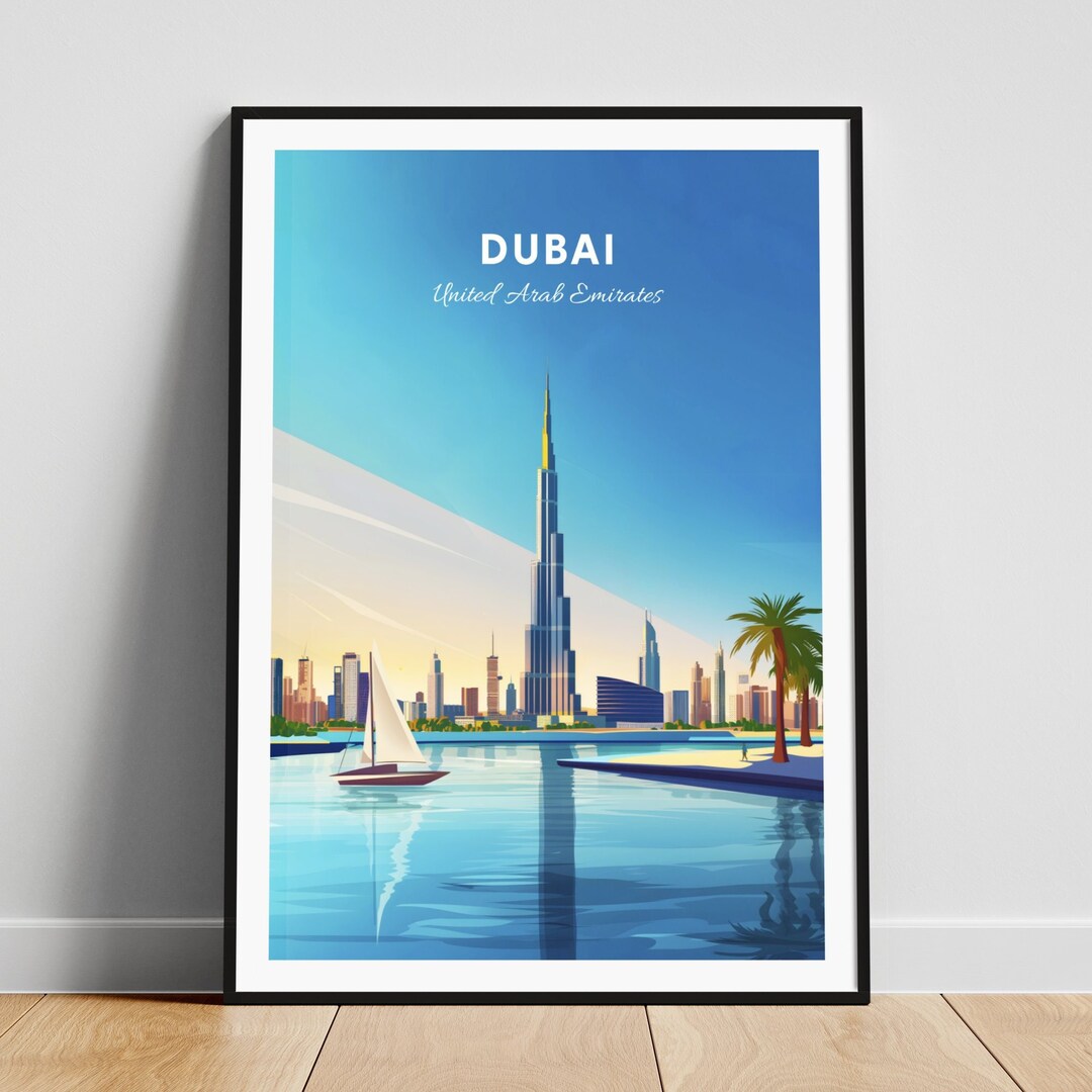 Dubai Travel Print - UAE Wall Art, Dubai Poster, UAE Print ...