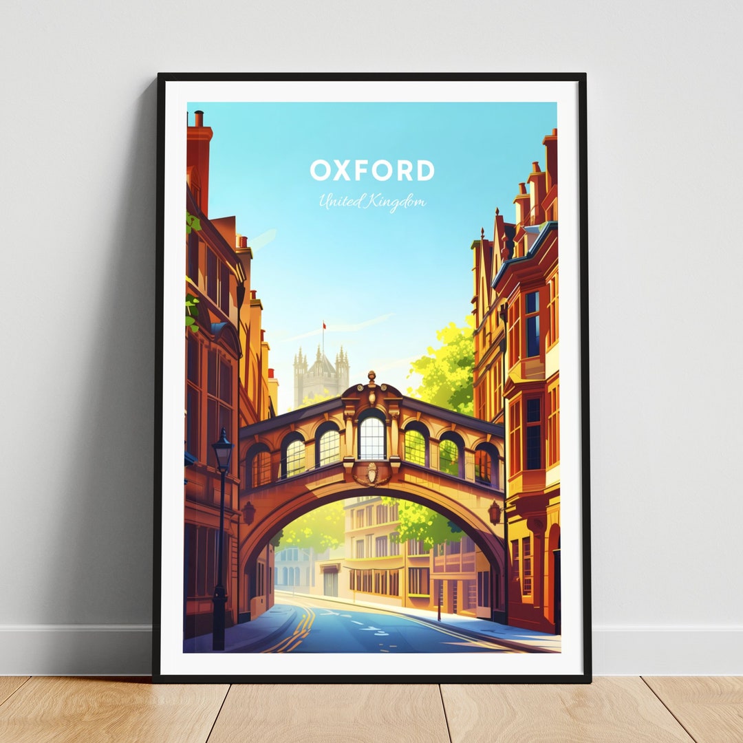 Oxford Travel Print - United Kingdom Wall Art, Bridge of Sighs, Oxford ...
