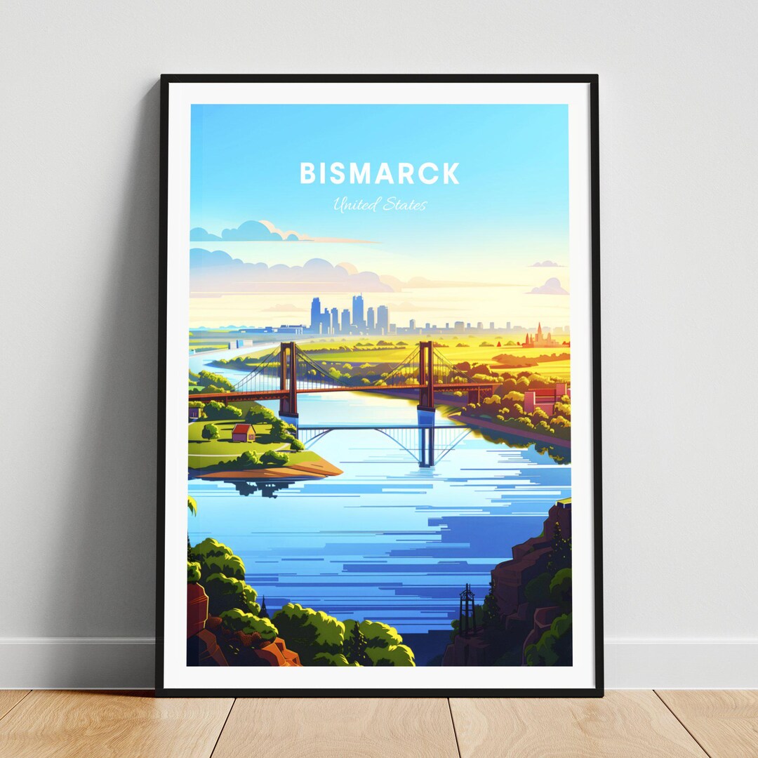 Bismarck Travel Print - US Travel Poster, Bismarck Poster, Bismarck ...