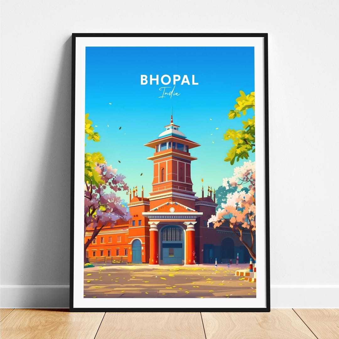 Bhopal Travel Print - India Travel Poster, Bhopal Poster, Bhopal Madhya ...