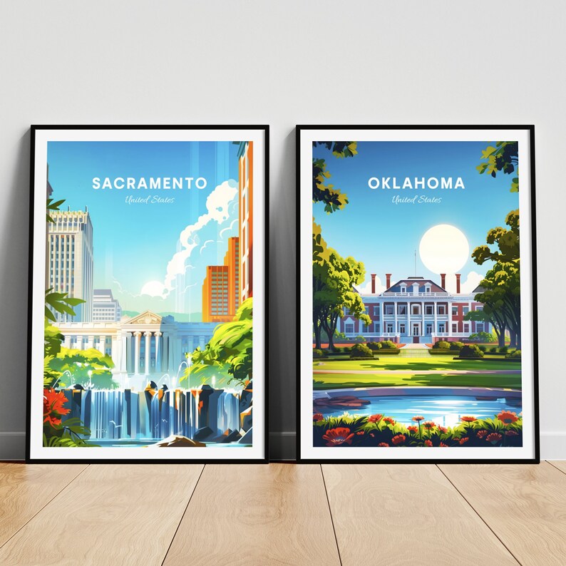 Sacramento Travel Print - US Wall Art, Sacramento City Hall Poster ...