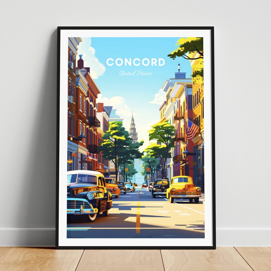 Concord Travel Print - US Travel Poster, Concord Poster, Concord New ...