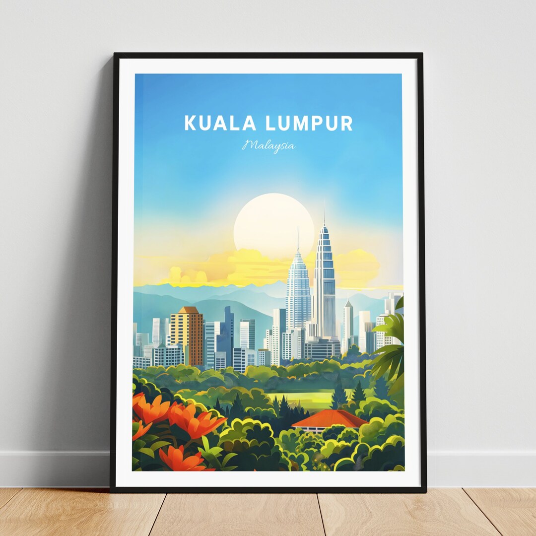 Kuala Lumpur Travel Print - Malaysia Wall Art, Kuala Lumpur Poster ...