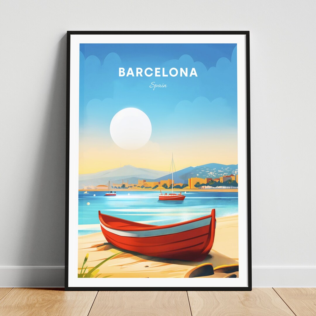 Barcelona Travel Print Spain Wall Art, Barcelona Poster, Catalonia ...