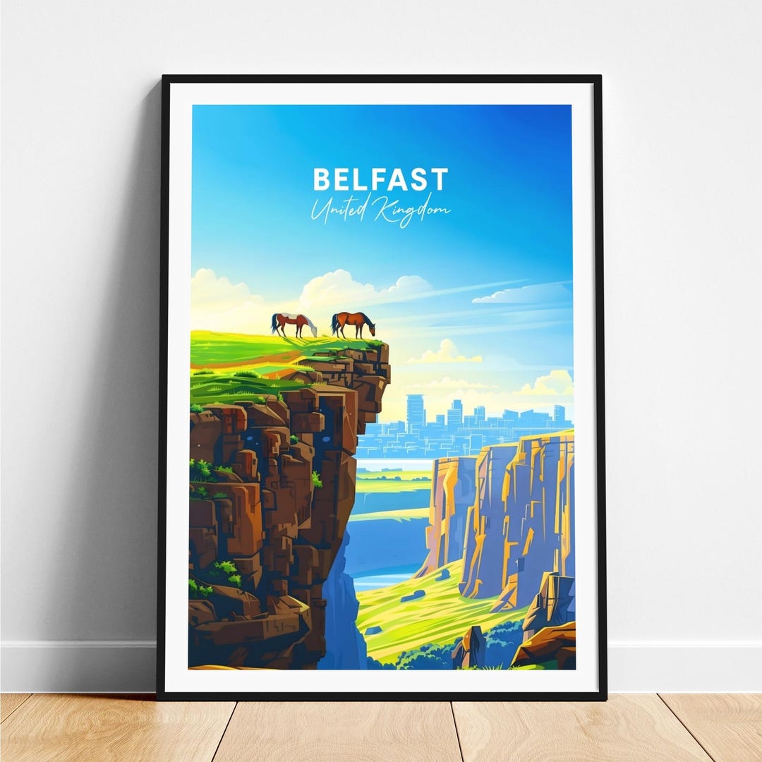 Belfast Travel Print - United Kingdom Travel Poster, Belfast Poster ...