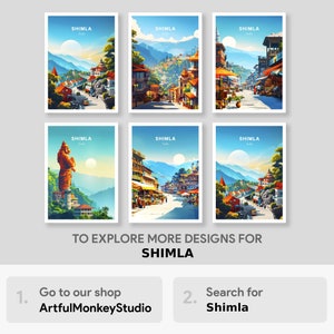 Shimla Travel Print India Wall Art, Shimla Poster, Himachal Poster ...