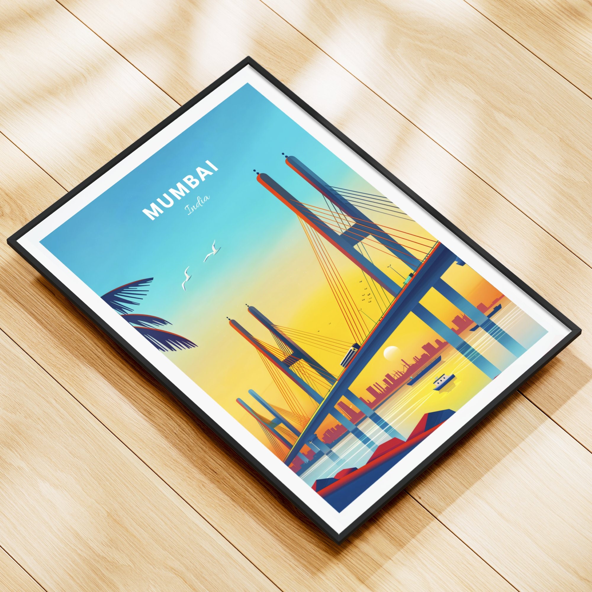 Mumbai Travel Print India Wall Art, Mumbai Poster, Bandra Worli Sea ...