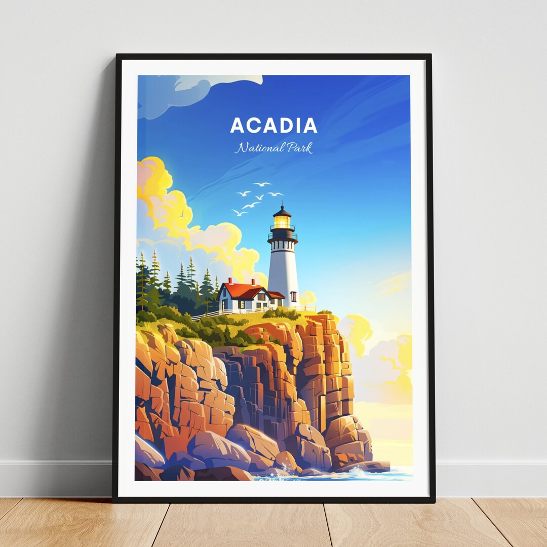 Acadia National Park Poster, Acadia Print, Acadia Poster, Acadia Wall ...