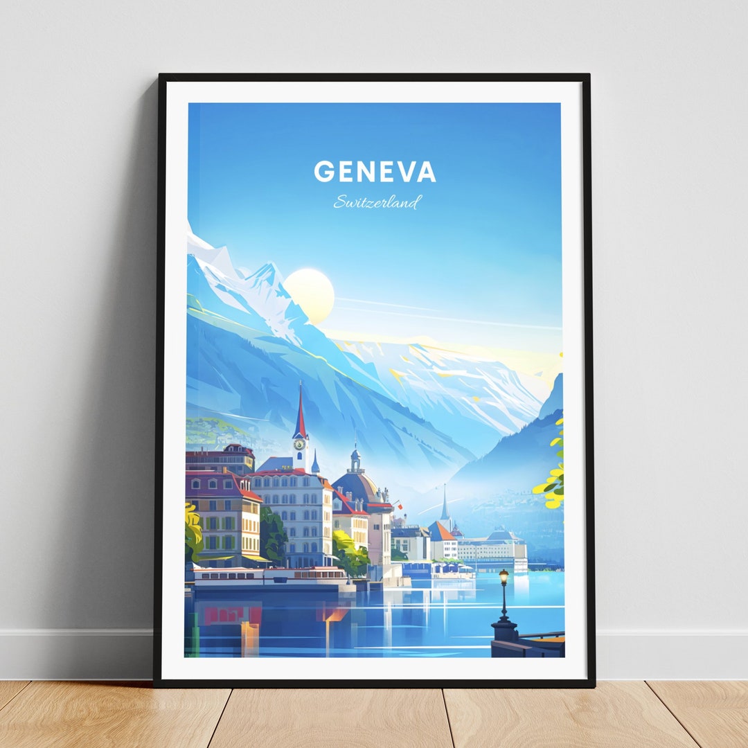 Geneva Travel Print - Switzerland Wall Art, Geneva Poster, Switzerland ...