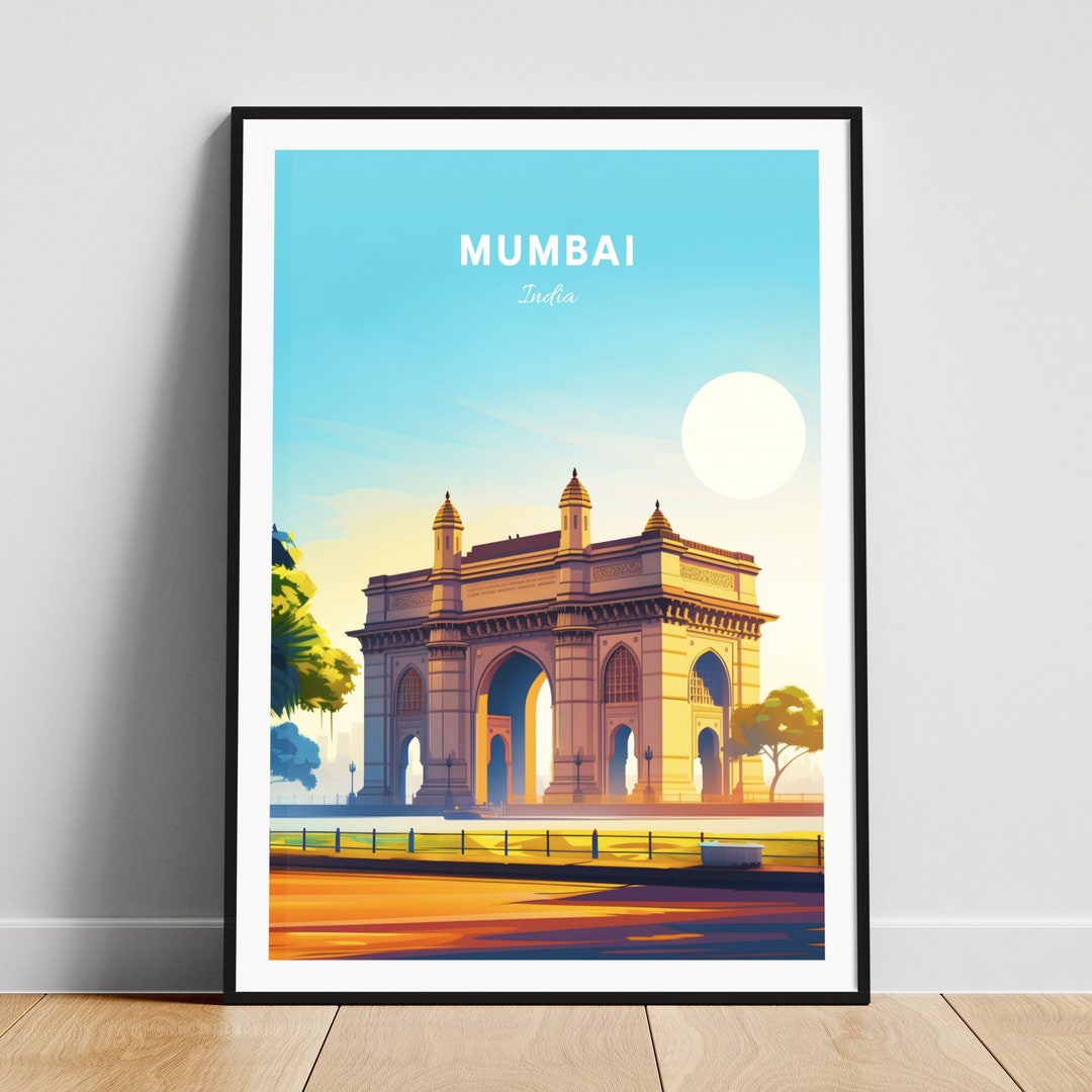 Mumbai Travel Print - India Wall Art, Mumbai Poster, Gateway of India ...