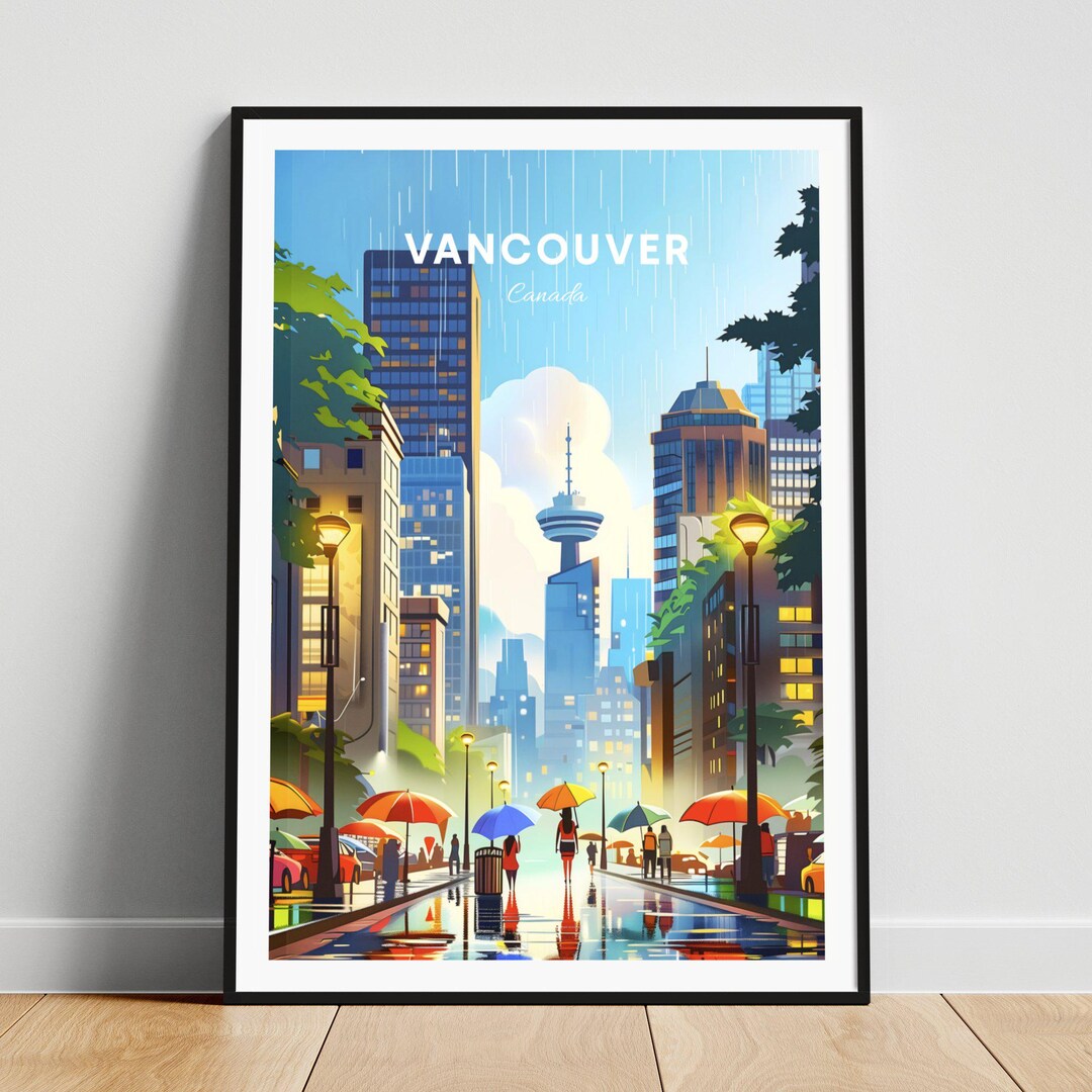 Vancouver Travel Print - Canada Travel Poster, Vancouver Poster ...