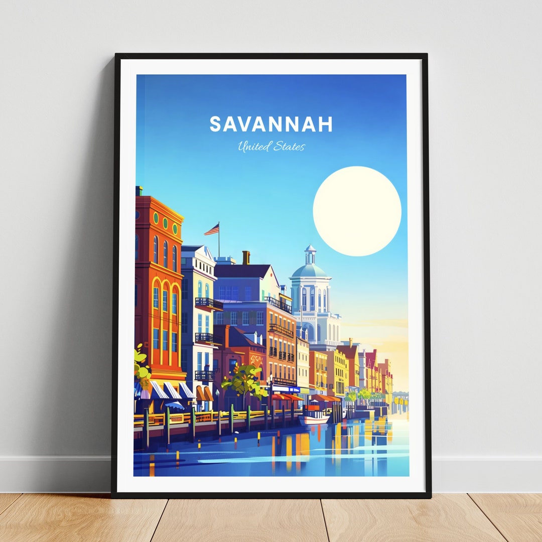 Savannah Travel Print - United States Wall Art, Savannah Poster ...