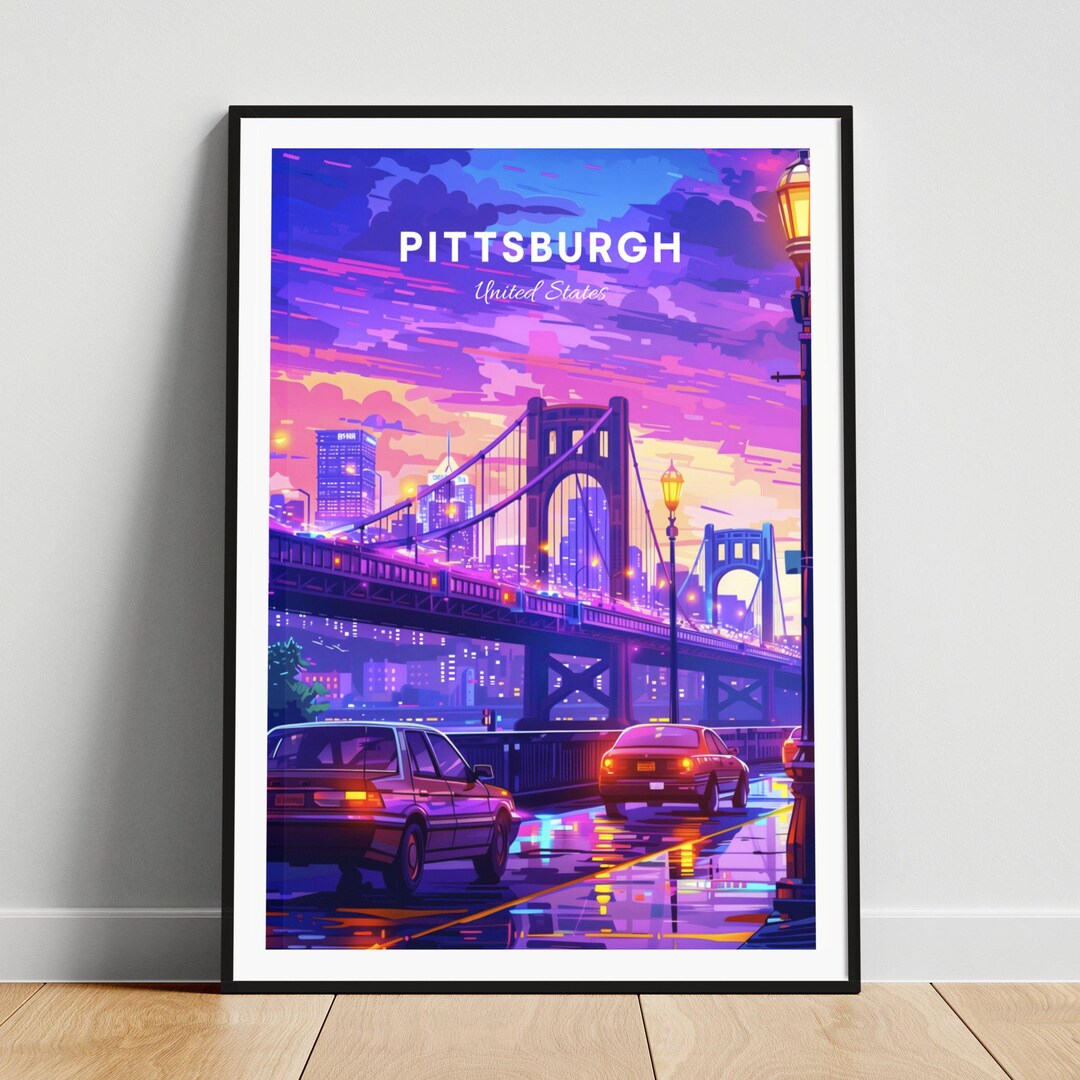 Pittsburgh Travel Print - US Travel Poster, Pittsburgh Poster ...