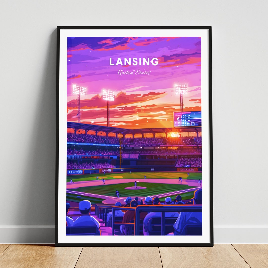 Lansing Travel Print - US Travel Poster, Lansing Poster, Michigan ...