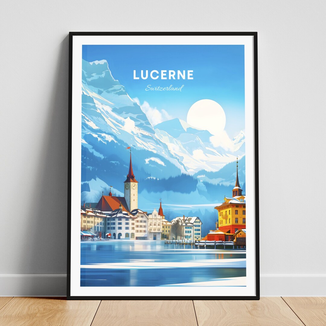 Lucerne Travel Print - Switzerland Wall Art, Lucerne Poster ...