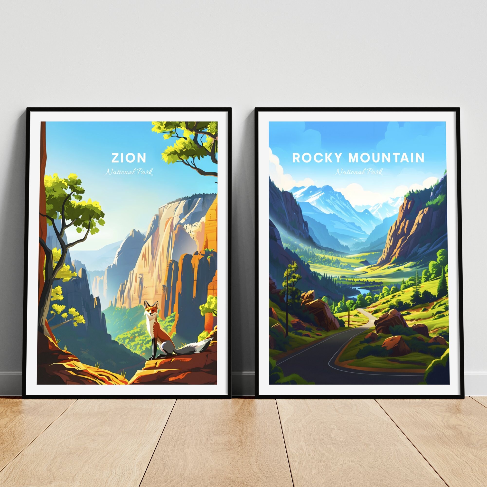 Zion National Park Poster, Zion Poster, Zion Print, Zion Canyon, Red ...