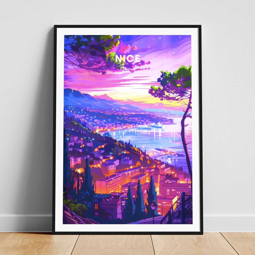 Nizza Reisedruck Frankreich Reiseplakat, Nizza Plakat, Nizza Frankreich ...