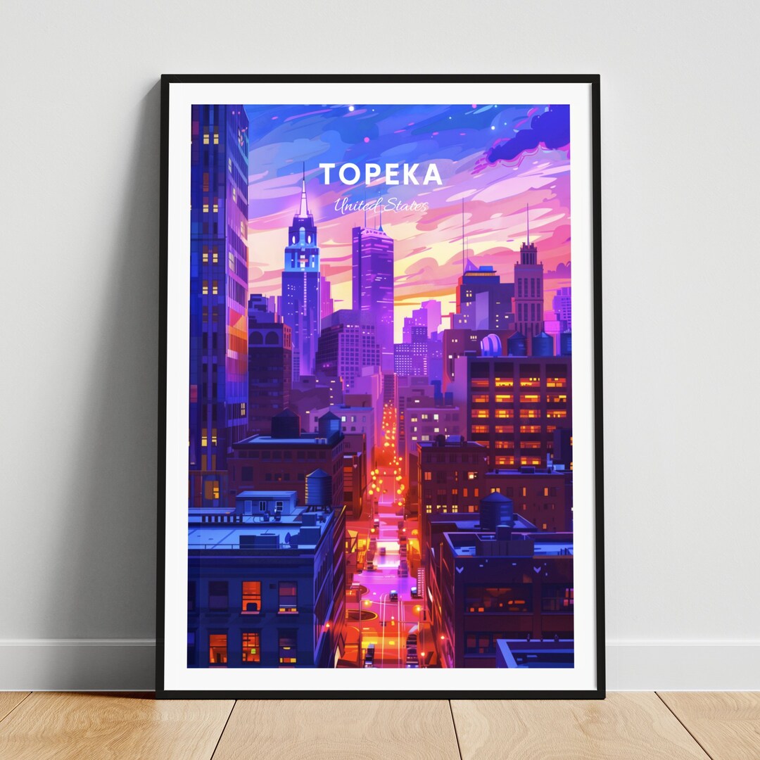 Topeka Travel Print - US Travel Poster, Topeka Poster, Kansas Poster ...