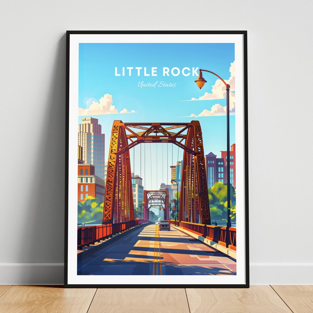 Little Rock Travel Print - US Wall Art, Little Rock Poster, Arkansas ...