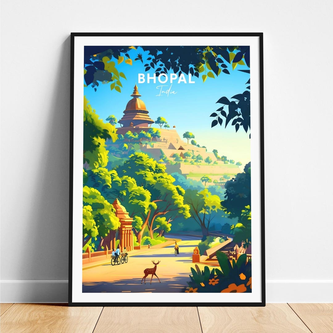 Bhopal Travel Print - India Travel Poster, Bhopal Poster, Bhopal Madhya ...