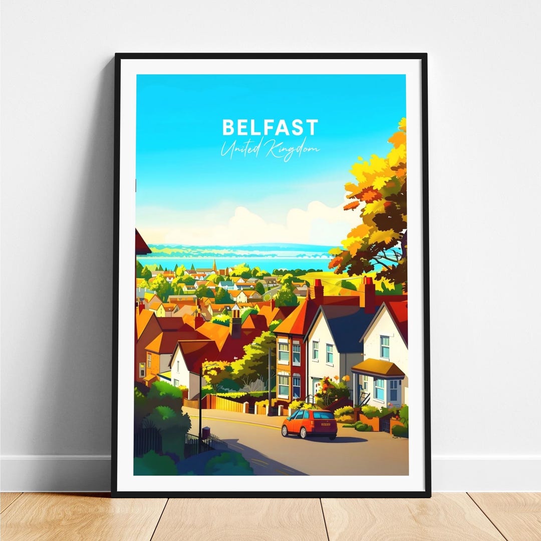 Belfast Travel Print - United Kingdom Travel Poster, Belfast Poster ...