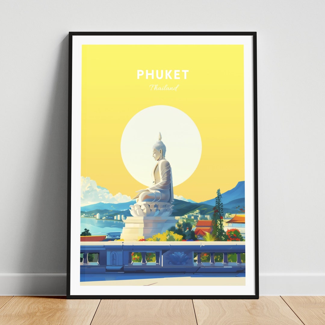 Phuket Travel Print Thailand Wall Art, Phuket Poster, Big Buddha Phuket ...