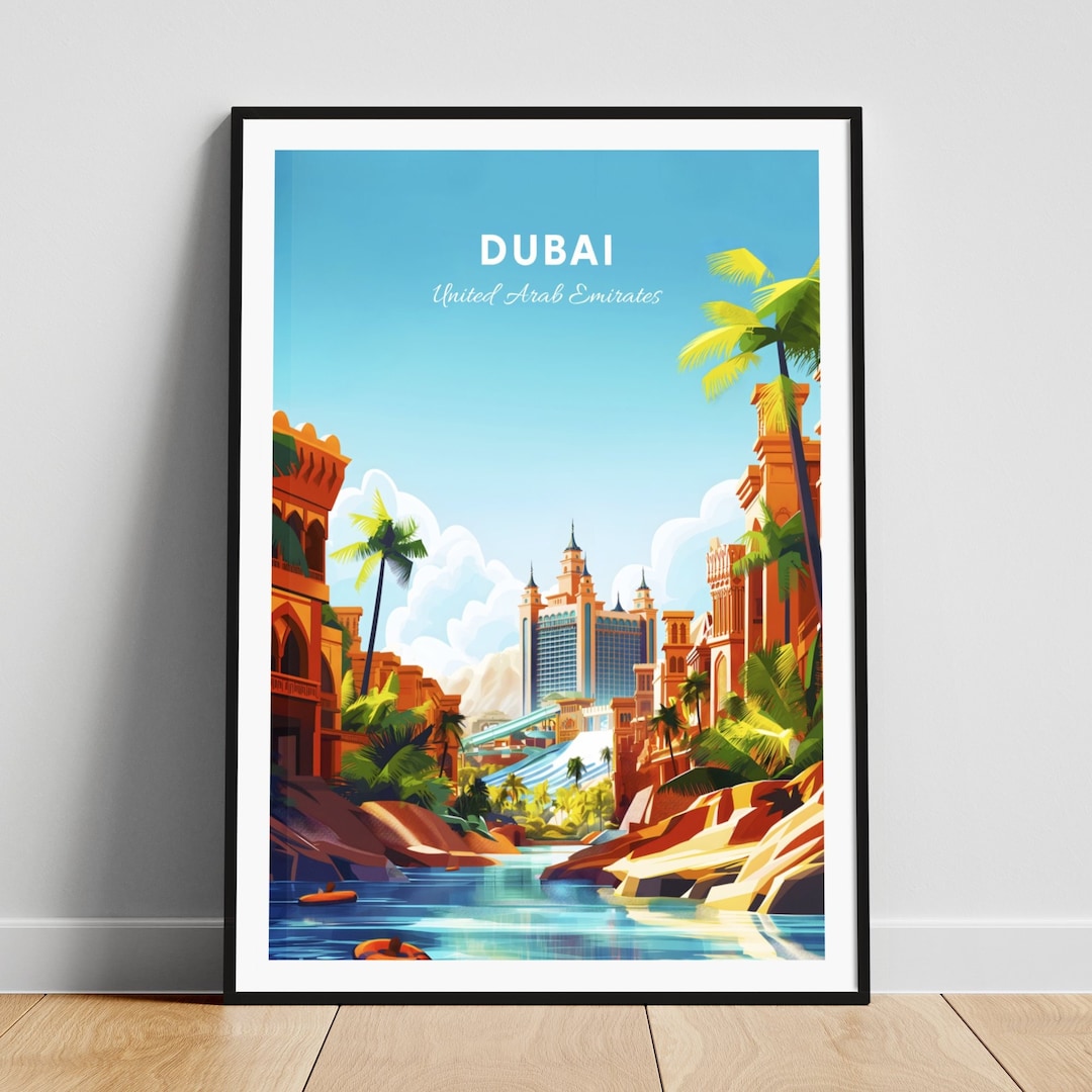 Dubai Travel Print - UAE Wall Art, Dubai Poster, UAE Print ...