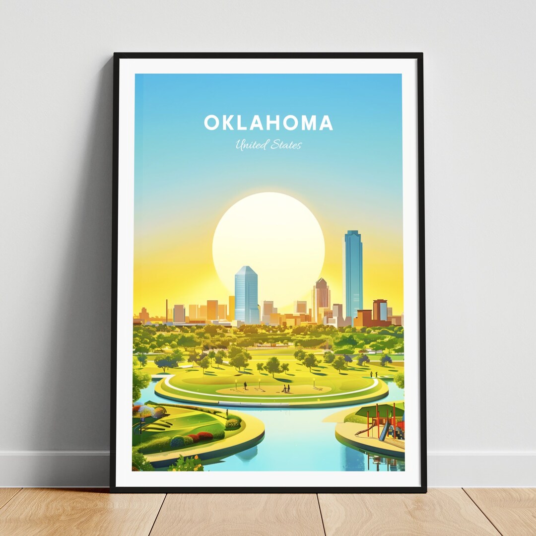 Oklahoma City Reisedruck USA Wandkunst, Oklahoma City Poster, Oklahoma ...