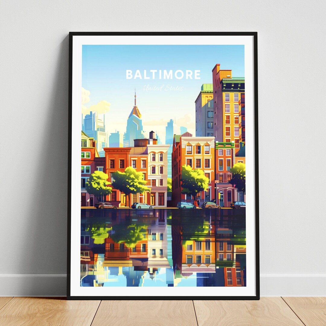Baltimore Travel Print - US Travel Poster, Baltimore Poster, Baltimore ...