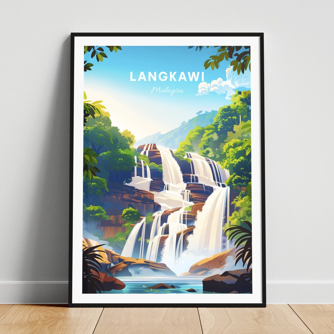 Langkawi Travel Print - Malaysia Wall Art, Langkawi Poster, Tujuh ...