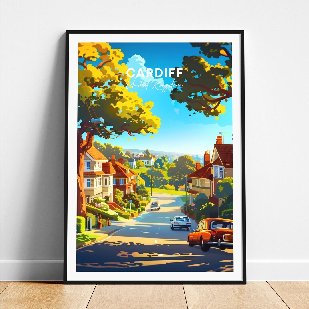 Cardiff Travel Print - United Kingdom Travel Poster, Cardiff Poster ...