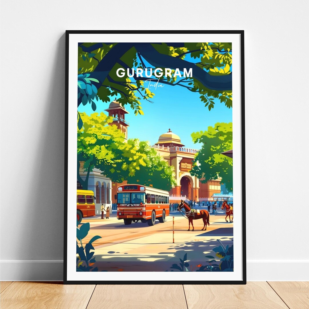 Gurugram Travel Print - India Travel Poster, Gurugram Poster, Gurugram ...