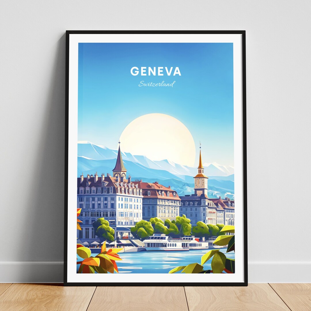 Geneva Travel Print - Switzerland Wall Art, Geneva Poster, Switzerland ...