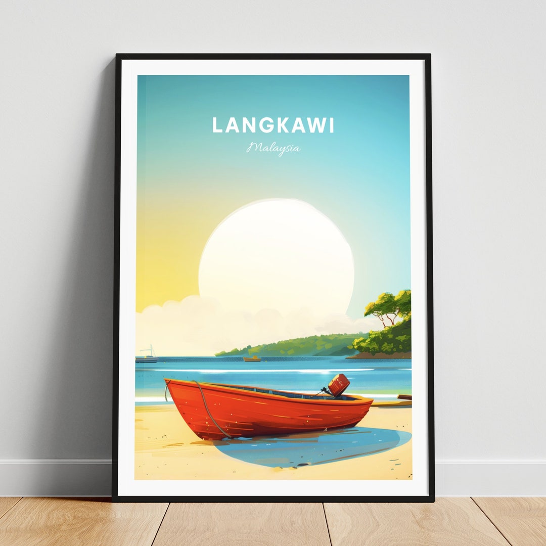 Langkawi Travel Print - Malaysia Wall Art, Langkawi Poster, Beach ...