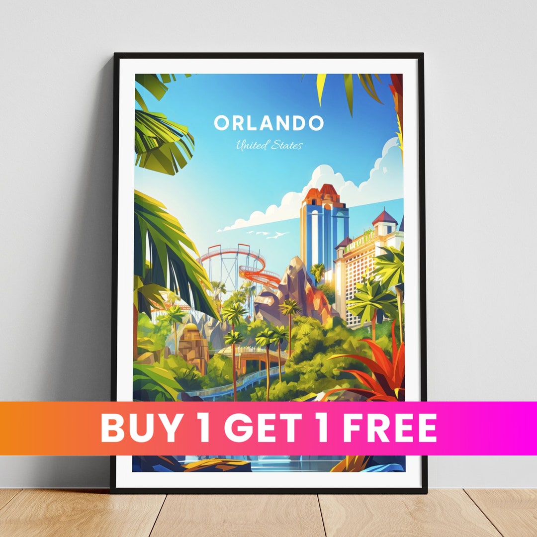 Orlando Travel Print United States Wall Art, Orlando Poster, US Print ...