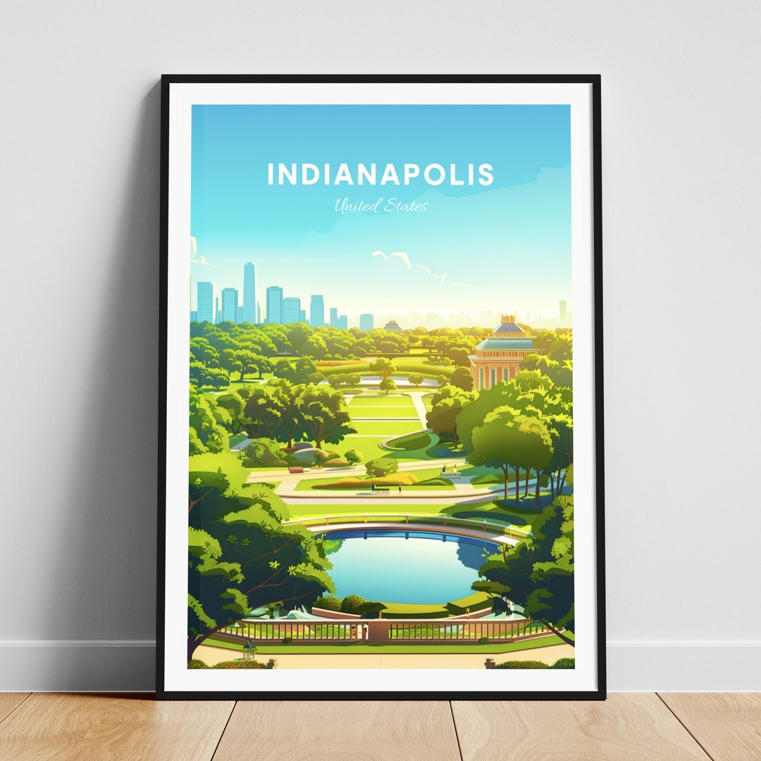 Indianapolis Travel Print - United States Wall Art, Indianapolis Poster ...