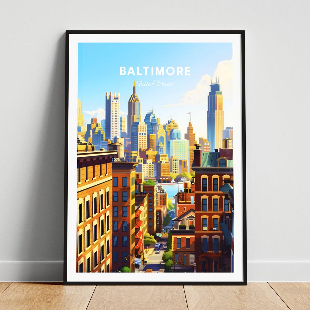 Baltimore Travel Print - US Travel Poster, Baltimore Poster, Baltimore ...