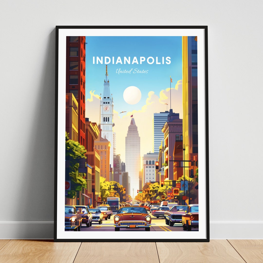 Indianapolis Travel Print - United States Wall Art, Indianapolis Poster ...