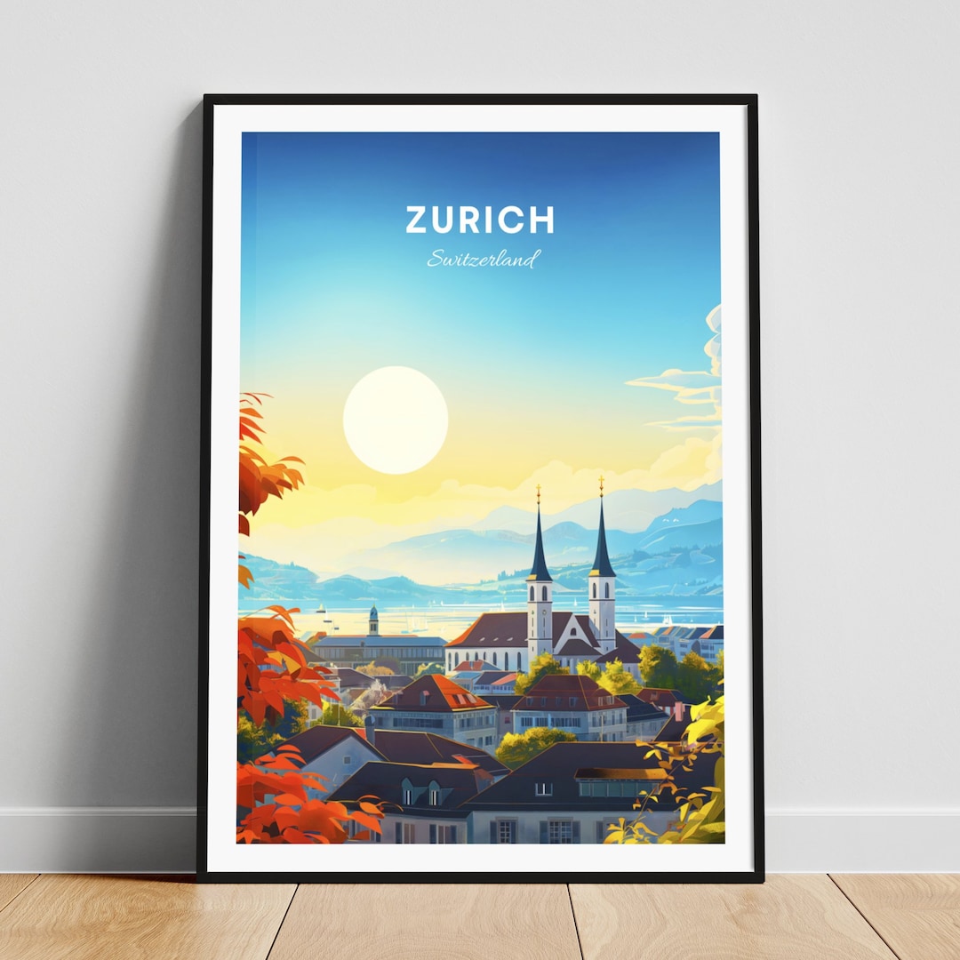 Zurich Travel Print - Switzerland Wall Art, Zurich Poster, Switzerland ...