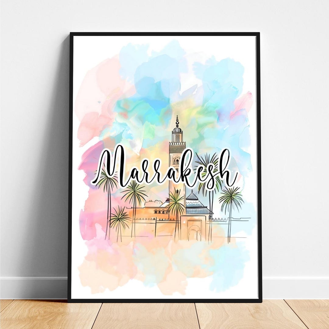 Marrakesh Travel Print - Morocco Travel Poster, Marrakesh Poster ...