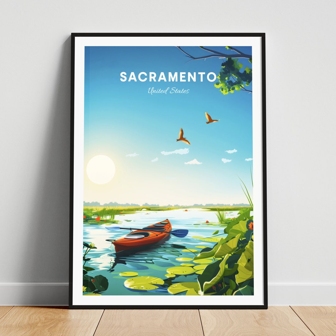 Sacramento Reise - US Wandkunst, Sacramento Poster, Kalifornien Poster ...