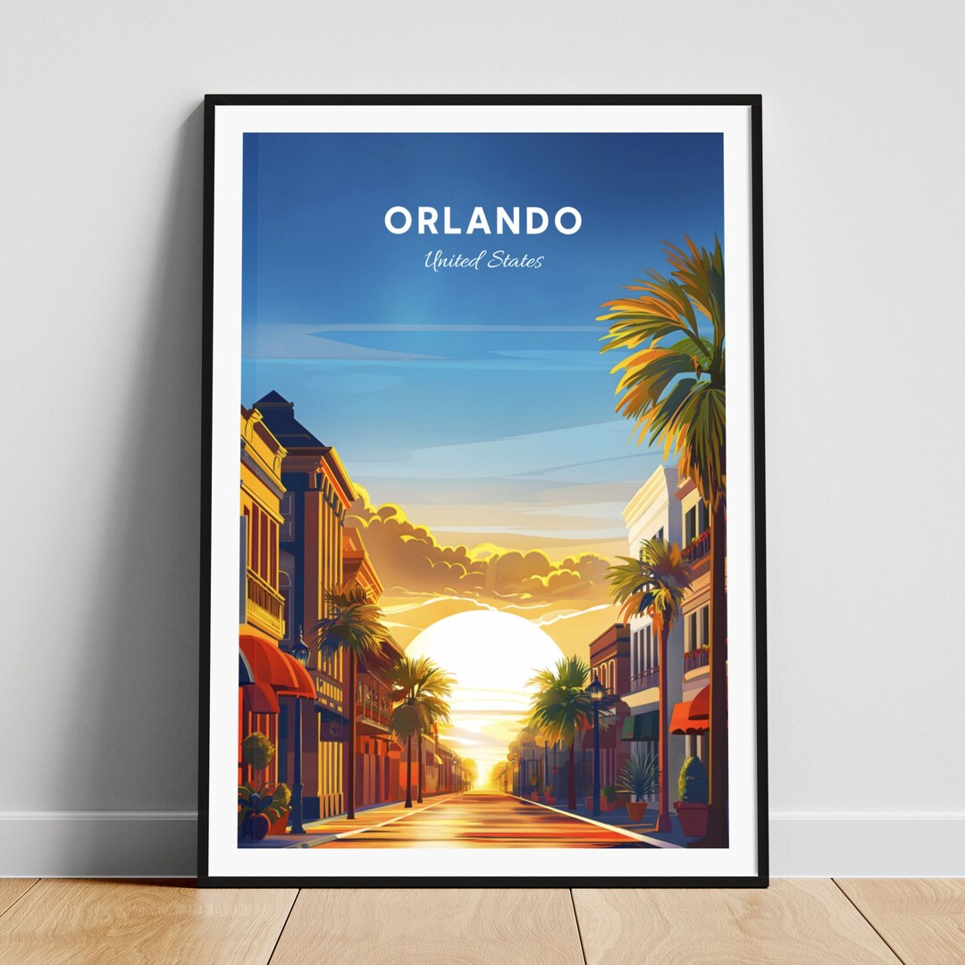 Orlando Travel Print United States Wall Art, Orlando Poster, US Print ...