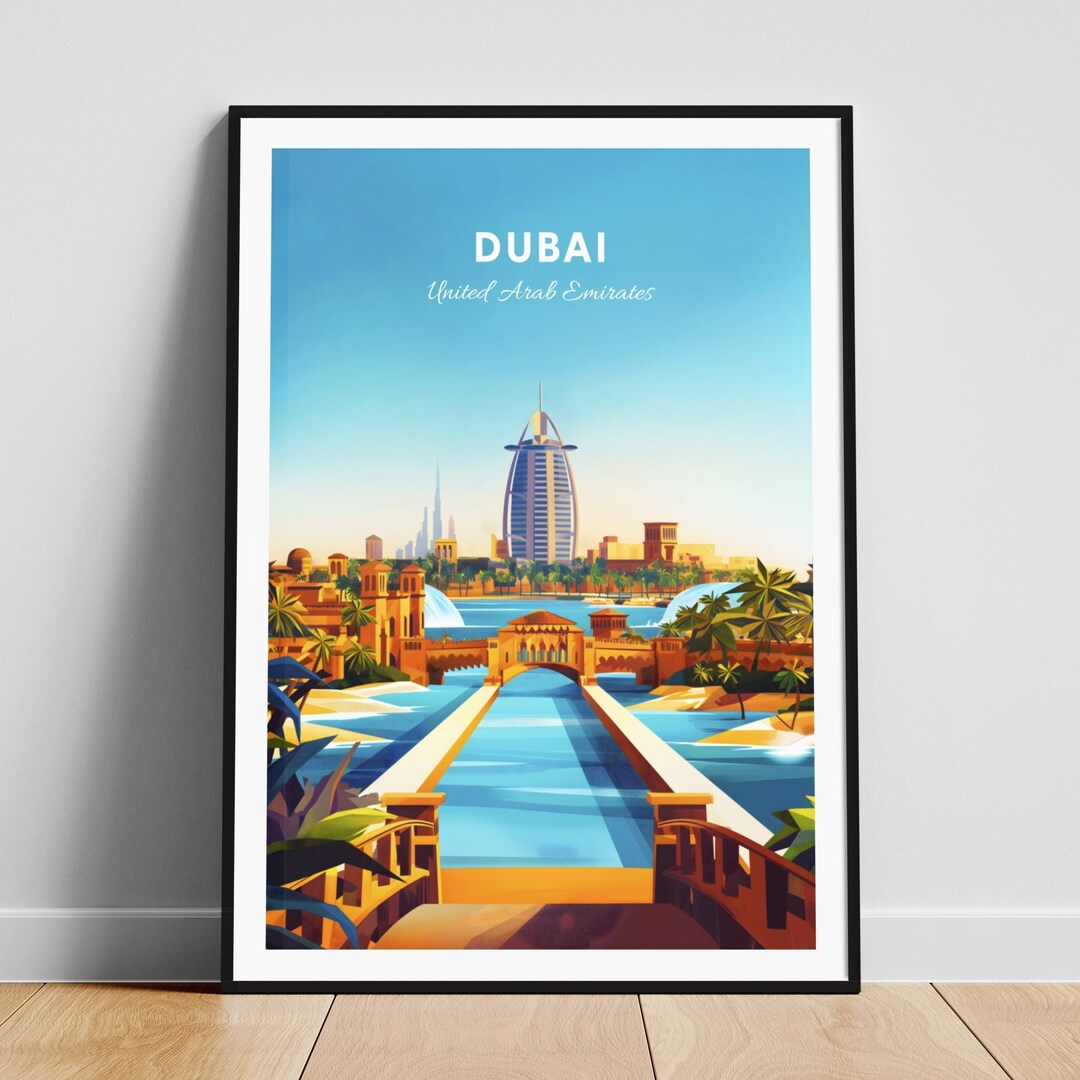 Dubai Travel Print - UAE Wall Art, Dubai Poster, UAE Print ...