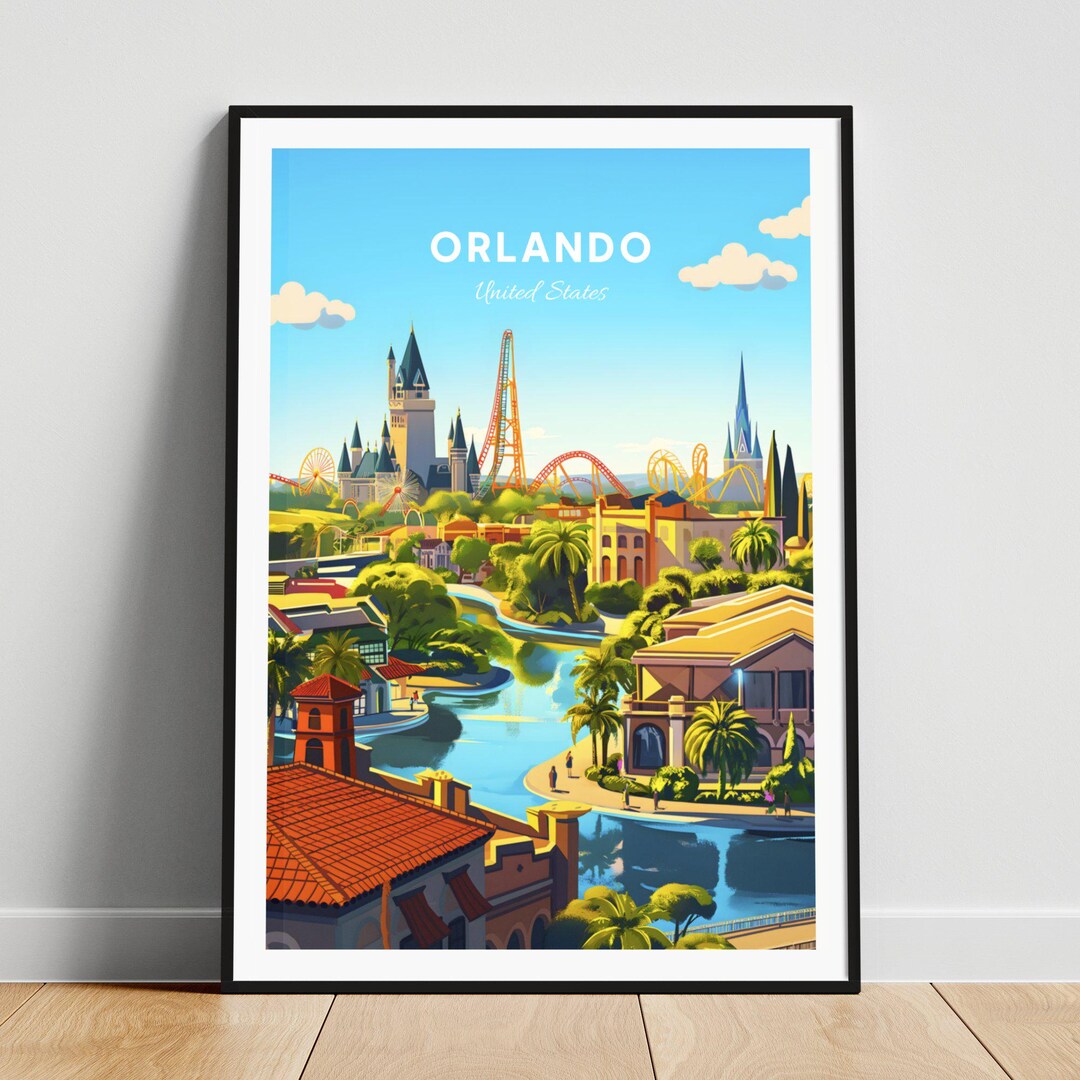 Orlando Travel Print - US Travel Poster, Orlando Poster, Orlando ...