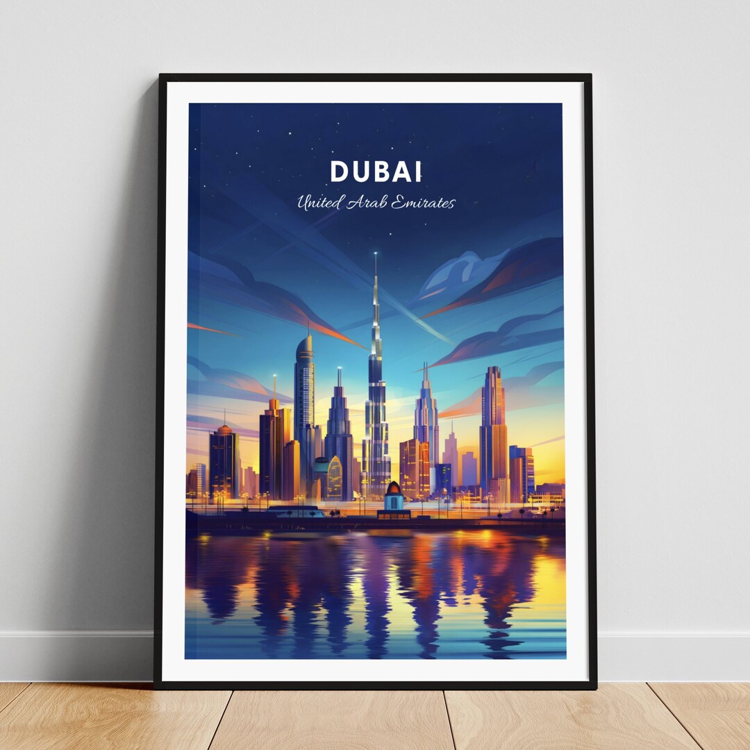 Dubai Travel Print - UAE Wall Art, Dubai Poster, UAE Print ...