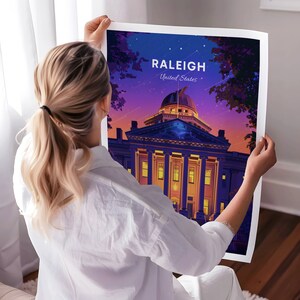 Raleigh Travel Print - United States Wall Art, Raleigh Poster, North ...