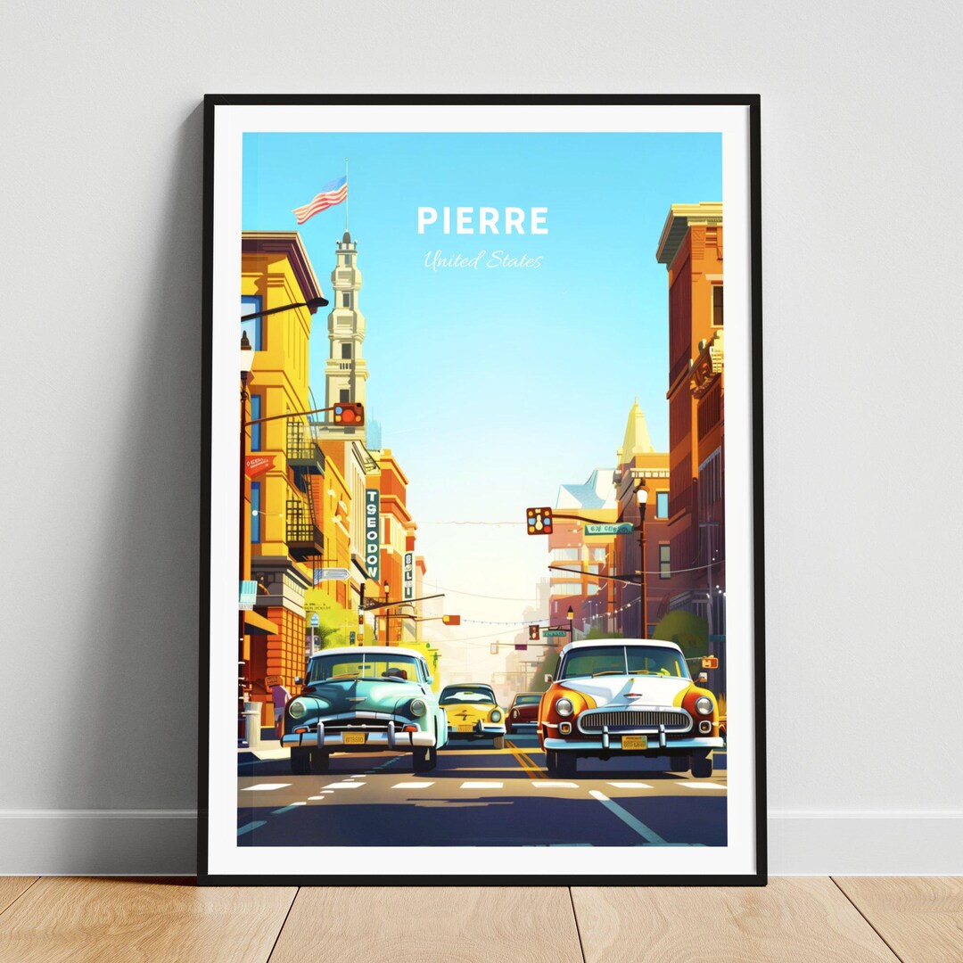 Pierre Travel Print - US Travel Poster, Pierre Poster, Pierre South ...
