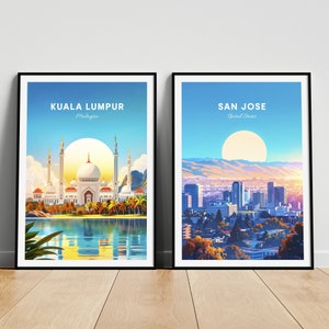 Kuala Lumpur Travel Print - Malaysia Wall Art, Kuala Lumpur Poster ...